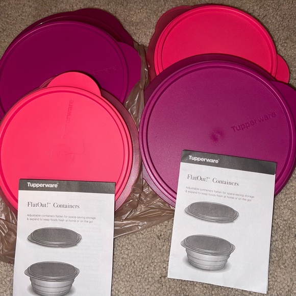 Tupperware | Kitchen | Tupperware Flatout Containers Set Of 4 | Poshmark